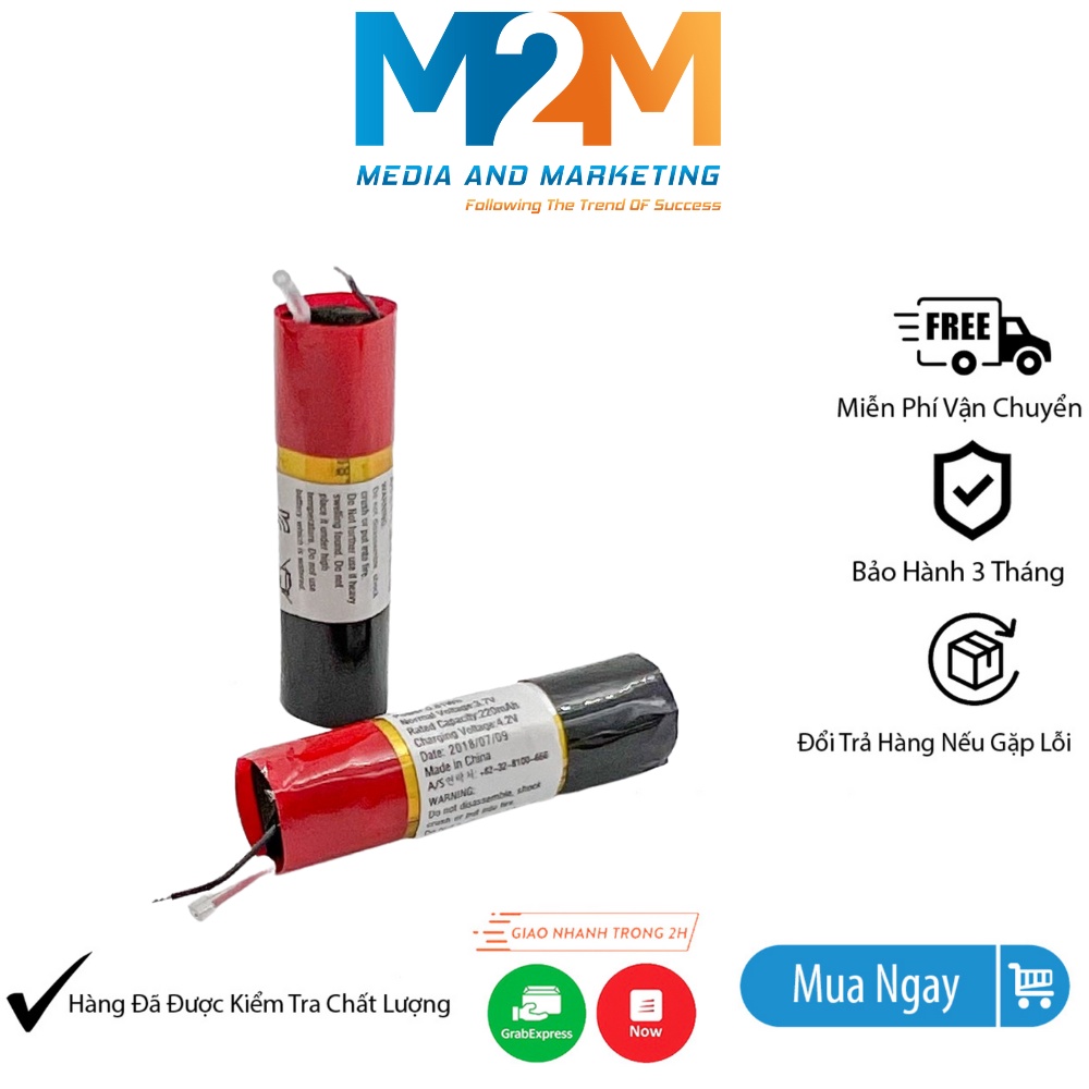 Pin tai nghe 3.7V pin Bluetooth chính hãng Pin sạc 1S 220mah dùng cho ...