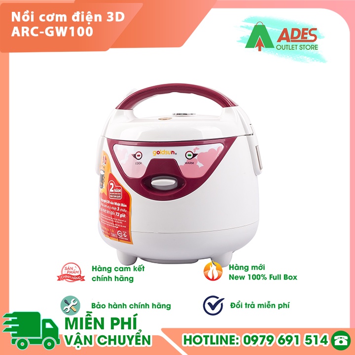 Nồi cơm điện 3D Goldsun ARC-GW100 1 Lít - Công nghệ nấu 3D Nhật Bản - Bảo hành chính hãng 12 ...