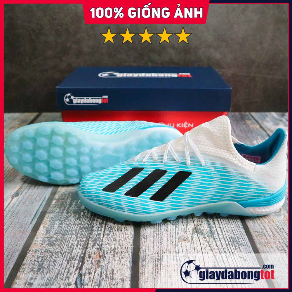 Giày Đá Banh nam X19.1 TF TF Xanh nhạt trắng [ Full Box + Tặng Tất ] | Shopee Việt Nam