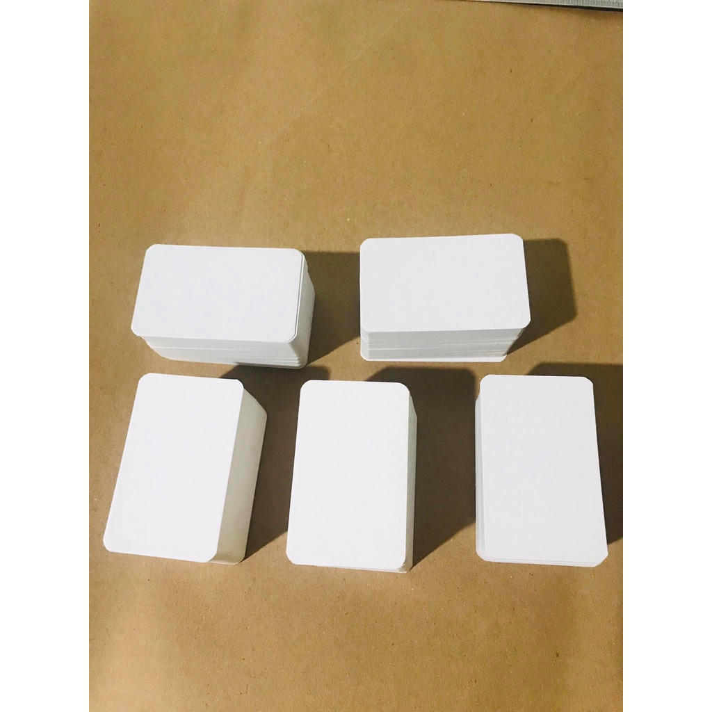 500 thẻ flashcard trắng giấy ivory siêu dày 350gsm bo góc không đục lỗ ...