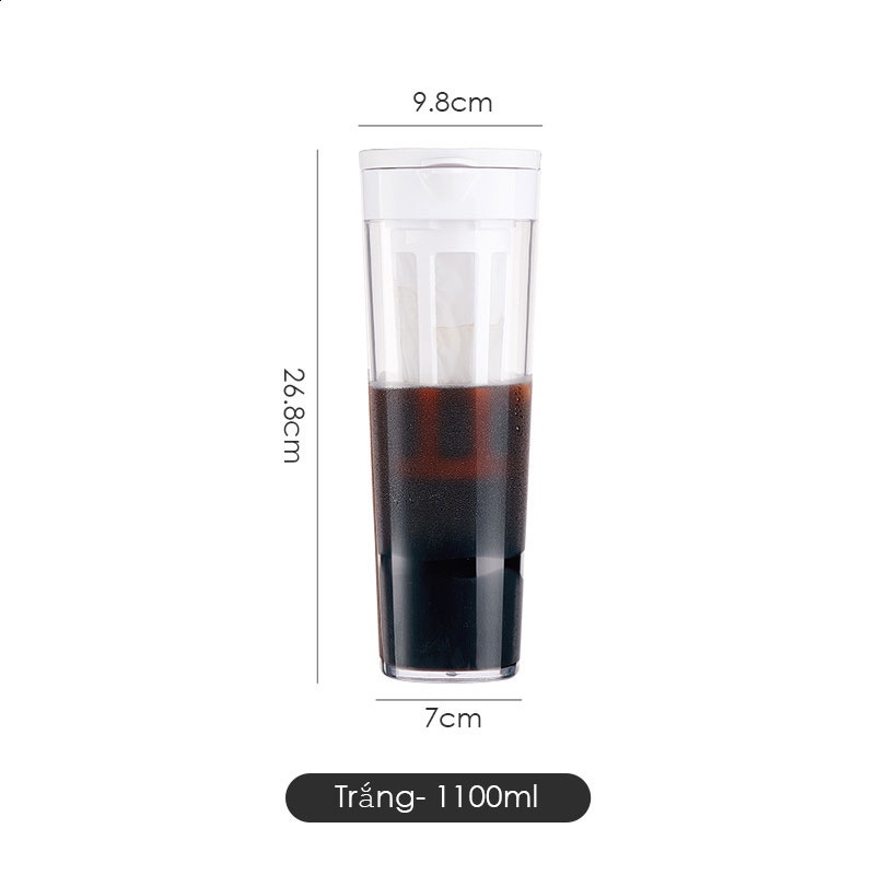 Bình pha cold brew 1100ml(cà phê ủ lạnh )Bình pha trà ABS Vòng đệm ...