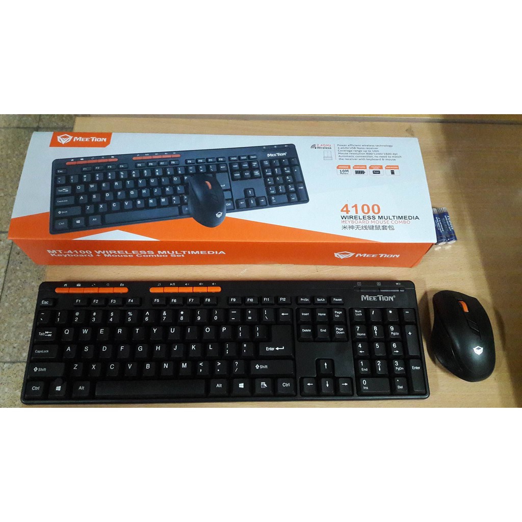 Bộ bàn phím và chuột không dây chính hãng hiệu Meetion MT-4100 | Shopee Việt Nam