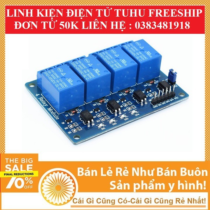 Module Relay 5v 4 kênh Với Opto Cách Ly 5VDC | Shopee Việt Nam