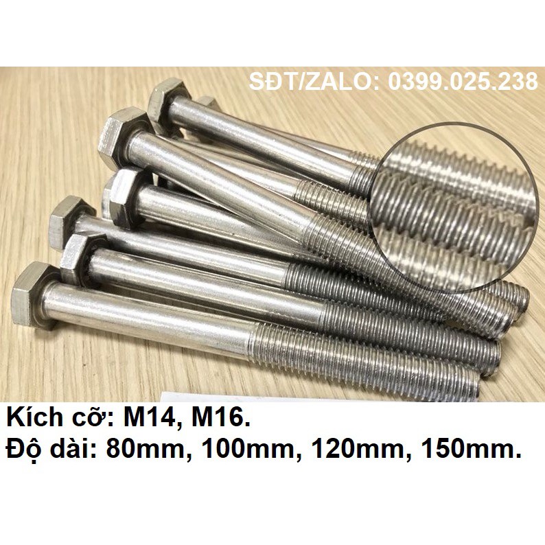 Combo 2 con Bulong M14 M16 lục giác ngoài INOX ĐỘ DÀI 80-150MM | Shopee ...