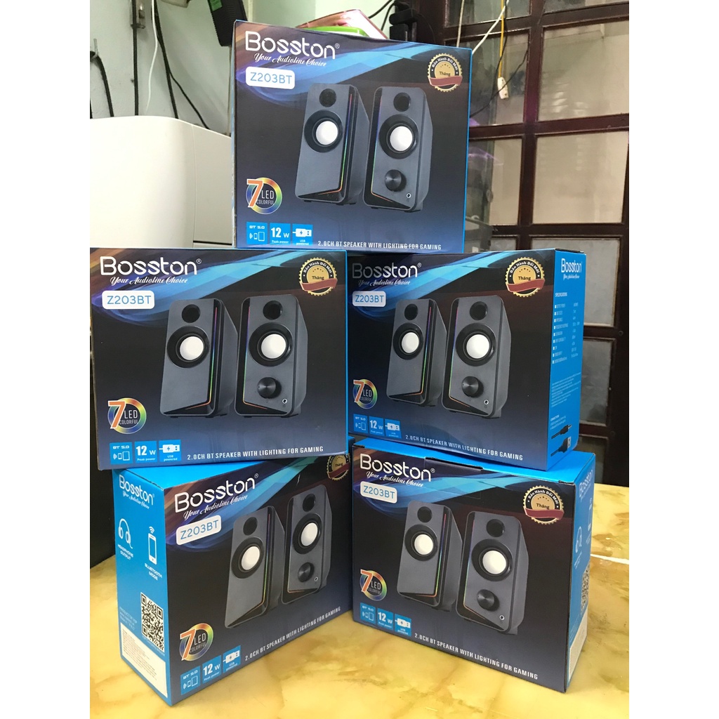 Loa vi tính Bluetooth Bosston 2.0 Z203-BT 7LED- chính hãng mới 100% ...