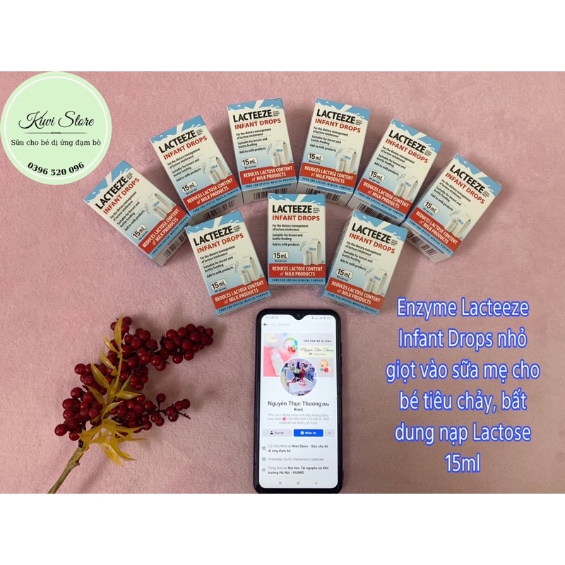 LACTEEZE ENZYME INFANT DROPS cho bé tiêu chảy, bất dung nạp Lactose 15 ...