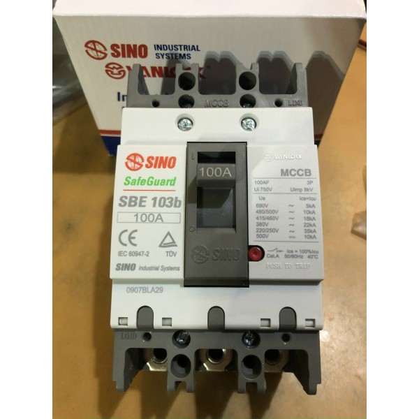Aptomat khối MCCB Sino 3P 75A - 100A mã SBE103b | Shopee Việt Nam