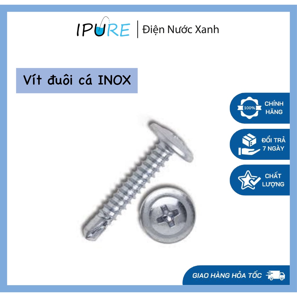 100 con Vít tự khoan INOX đầu dù đầu dẹp Ốc vít đuôi cá bake M4 Vít ...