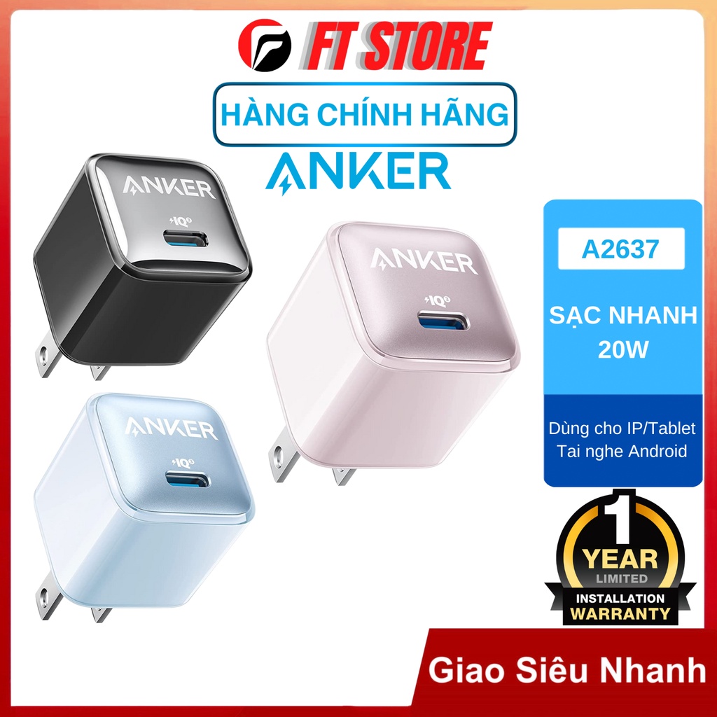 [GIAO HỎA TỐC] Củ Sạc Nhanh ANKER A2637 Công Nghệ Sạc Nhanh PD/QC 3.0 ...