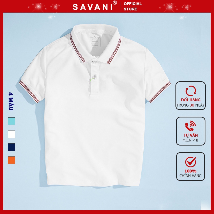 Áo polo bé trai bé gái SAVANI thiết kế viền cổ basic mặc đi học đi chơi, vải Coolmax mềm mát an ...