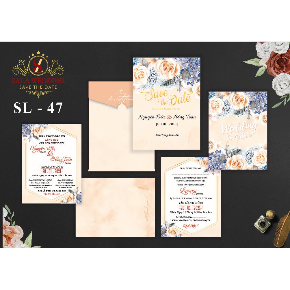 Thiệp cưới SL47 (Nhận in từ 100 thiệp) | Shopee Việt Nam