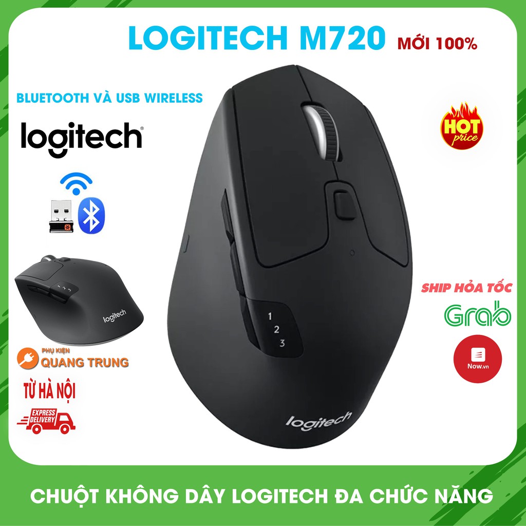 Chuột máy tính không dây Logitech M720 màu đen,hỗ trợ usb không dây và ...