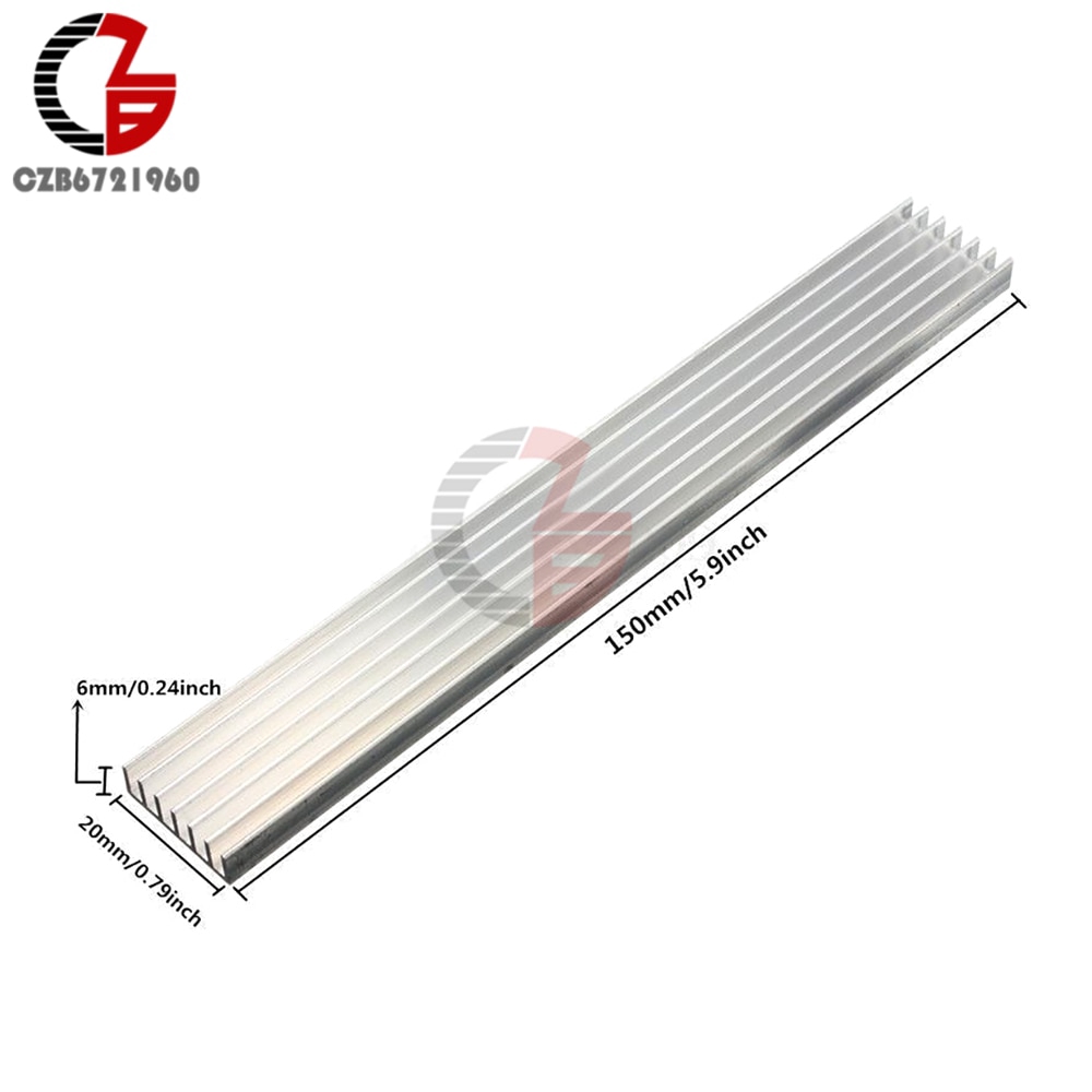 Silver-White Heat Sink LED 150x20x6mm Heat Sink Aluminum Cooling Fin ...