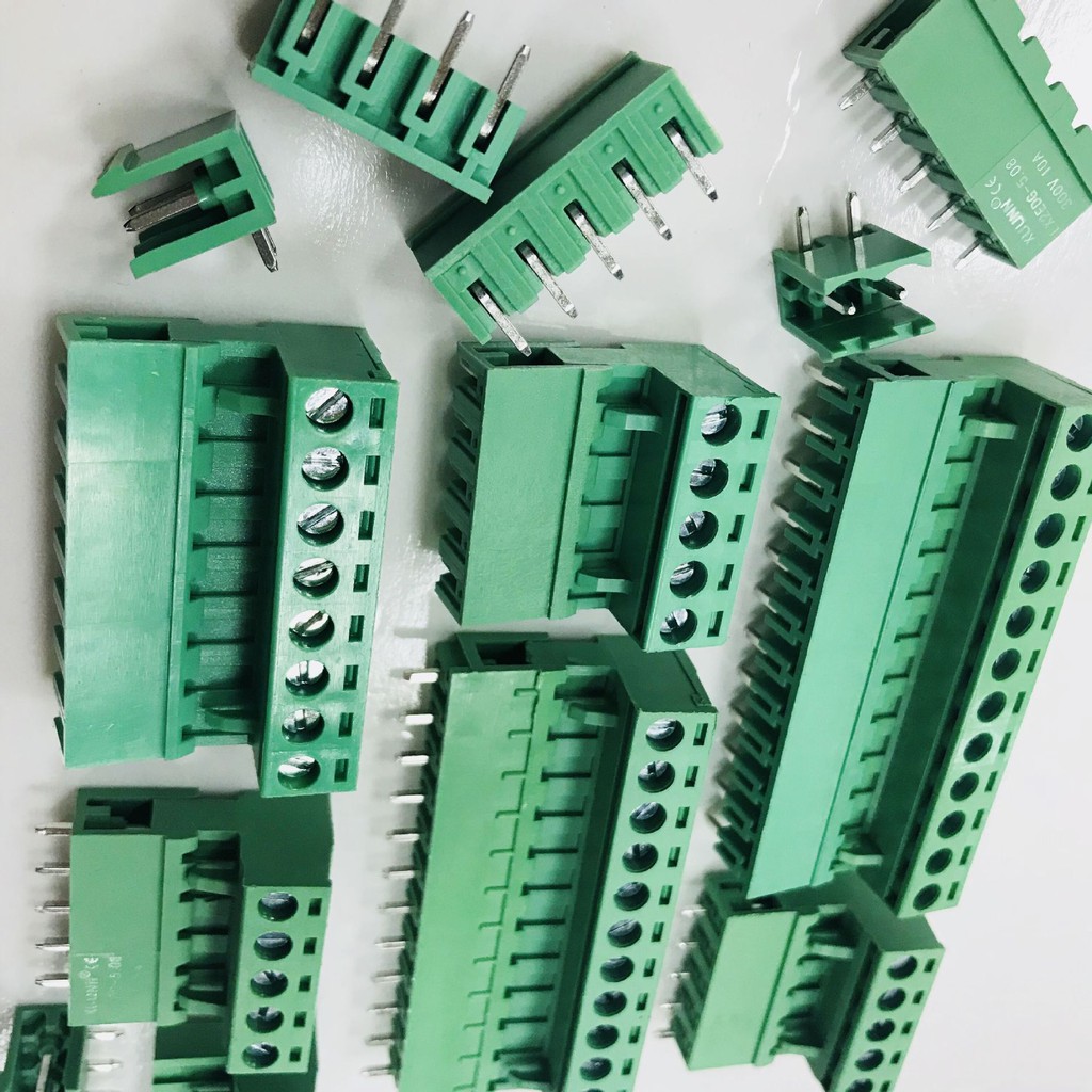 DOMINO, TERMINAL ĐẦU NỐI 2EDG5.08 5.08MM ĐẦU ĐỰC + CÁI ( Xanh Cong ) 2P/3P/4P/5P/6P/7P/8P/10P ...