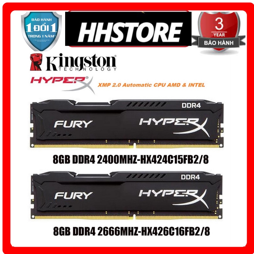 Ram 8GB HyperX Fury DDR4 2666MHz Chính Hãng - BH 36 tháng 1 đổi 1 ...