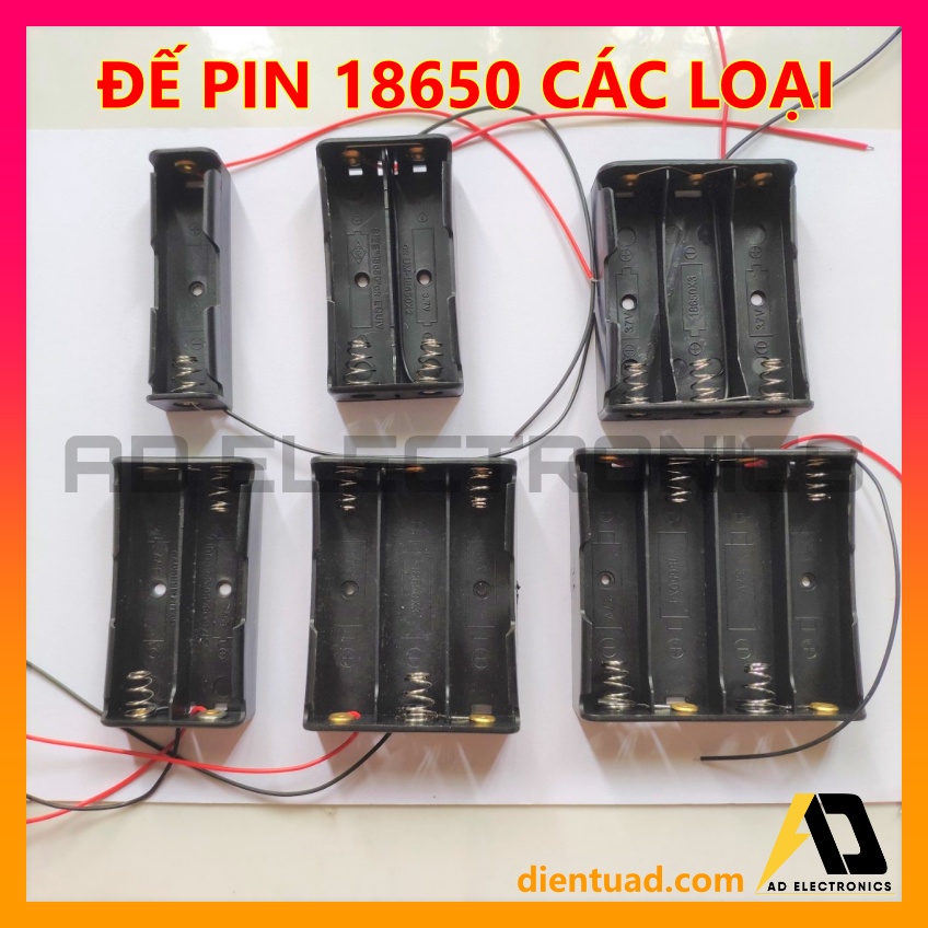 [SỈ LIÊN HỆ] Hộp Đế Pin 18650 3.7v 4.2v - Box Pin 18650 - Khay Pin ...