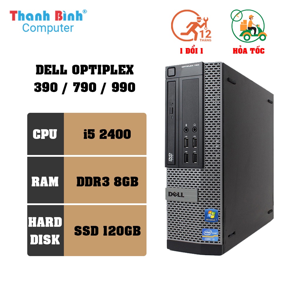 Mô Hình Cây Máy Tính Đồng Bộ - Dell Optiplex 390/790 ( I5 2400-8G-120G ) - BẢO HÀNH 12 THÁNG 1 ...