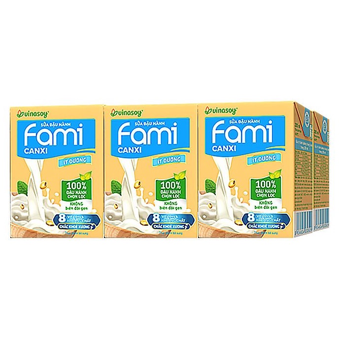 [LỐC 6 HỘP] Sữa đậu nành Fami Nguyên chất, Fami Canxi x 200ml ĐỦ VỊ ...