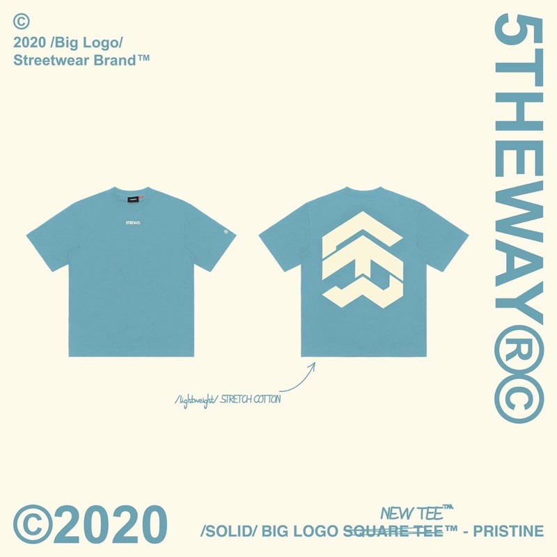 Áo Tay Ngắn 5THEWAY /solid/ BIG LOGO NEW TEE™️ in MARINE BLUE | Shopee ...
