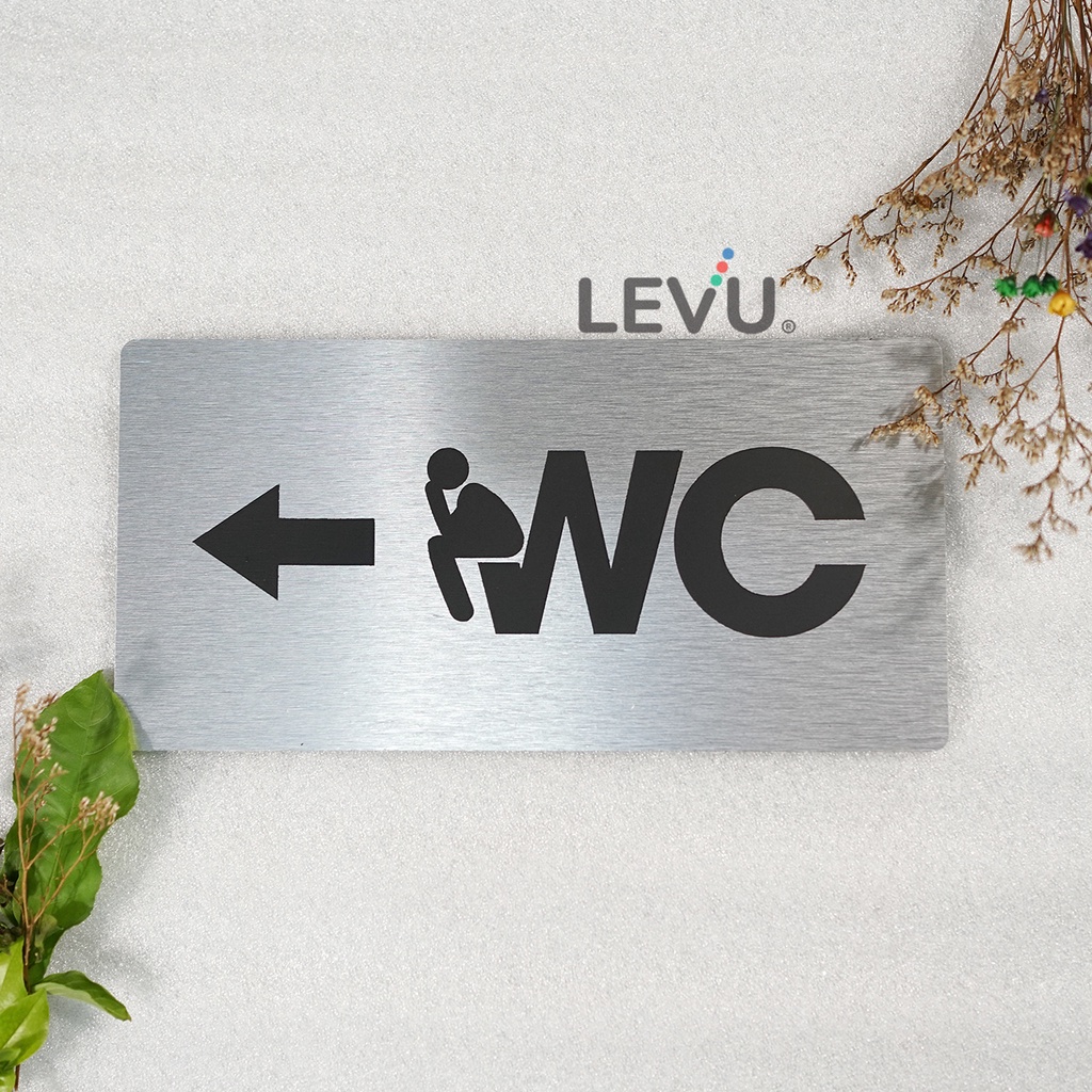 Bảng toilet có mũi tên chỉ hướng khu vực WC bằng nhôm alu | Shopee Việt Nam