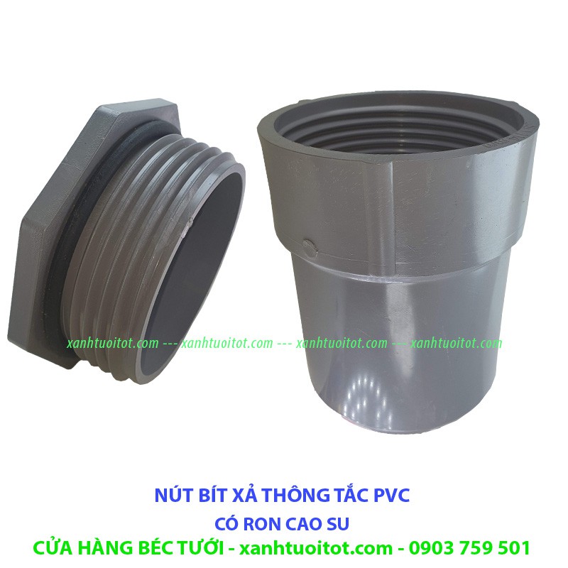 Bộ 2 cái NÚT BÍT XẢ THÔNG TẮC PHI 90 NHỰA PVC - CÓ RON CAO SU | Shopee ...