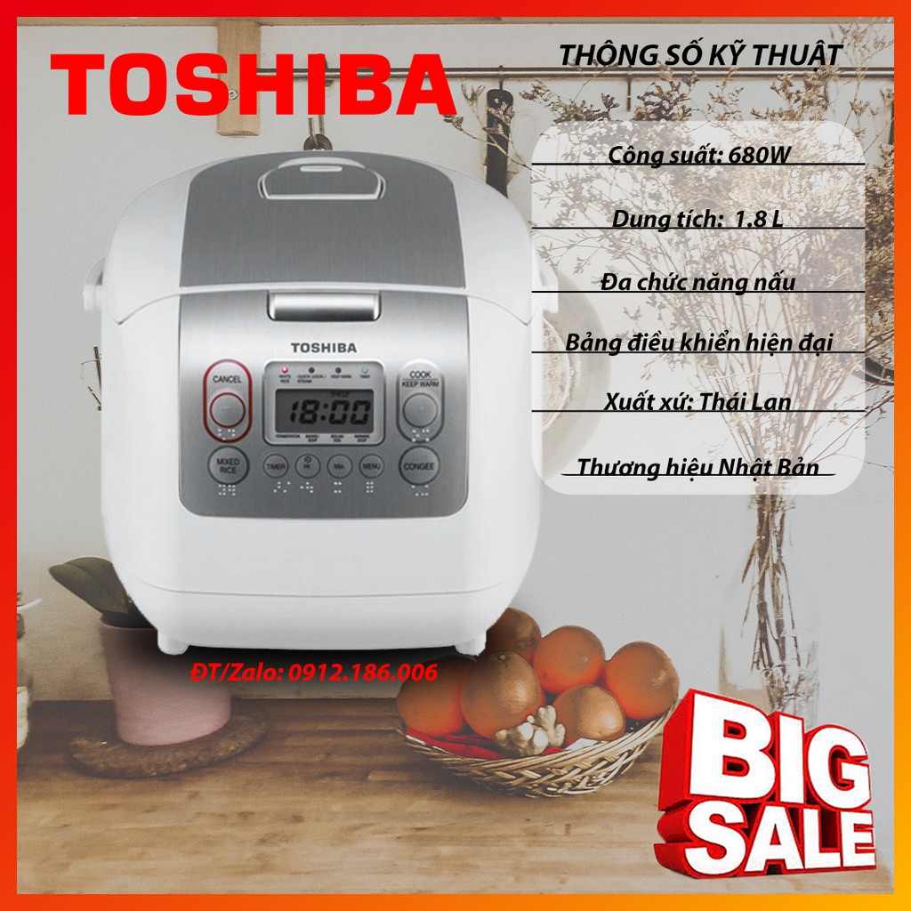 NỒI CƠM ĐIỆN TOSHIBA RC 18NMF(WT)VN CHÍNH HÃNG | Shopee Việt Nam