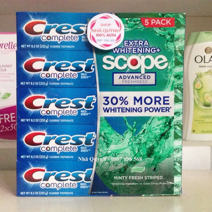Kem đánh răng Crest Complete Extra Whitening Scope 232g | Shopee Việt Nam