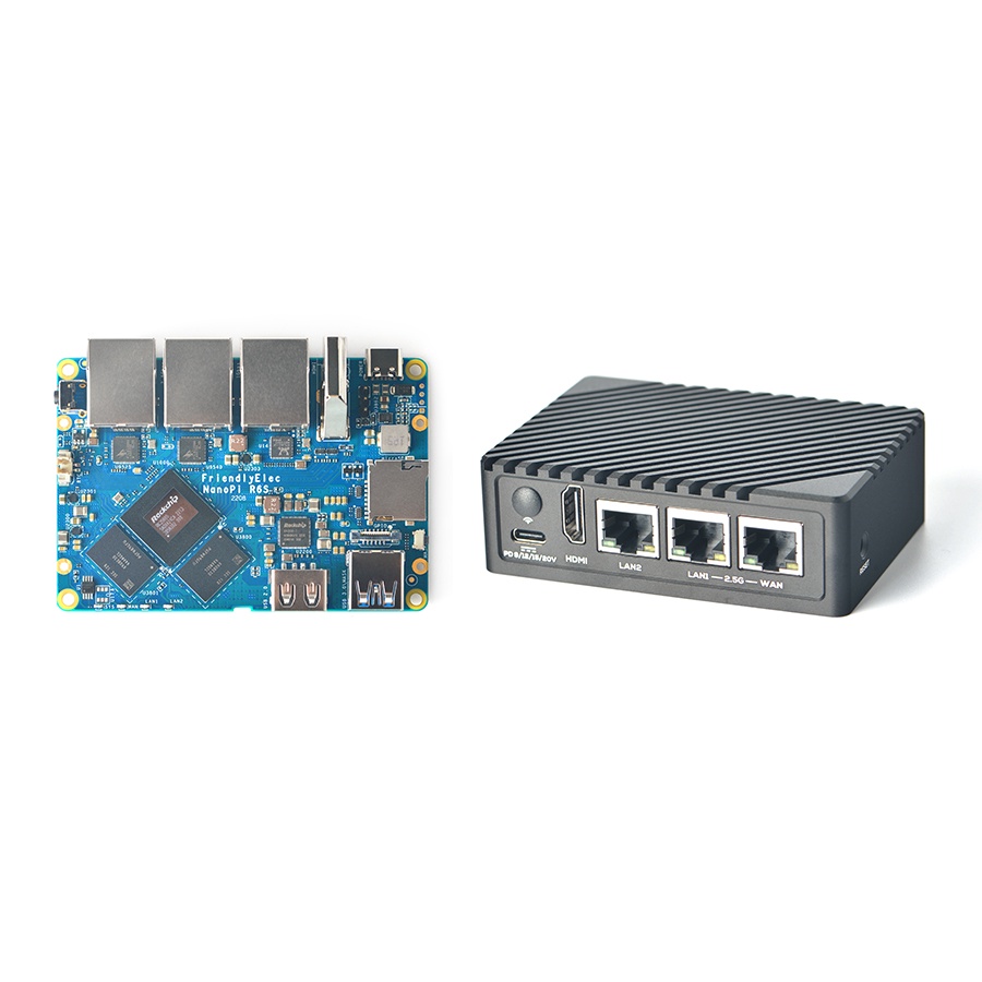 NanoPi R6S Router mạng, mini PC. 8 Core ARM 8GB RAM, 32Gb EMMC + Case ...