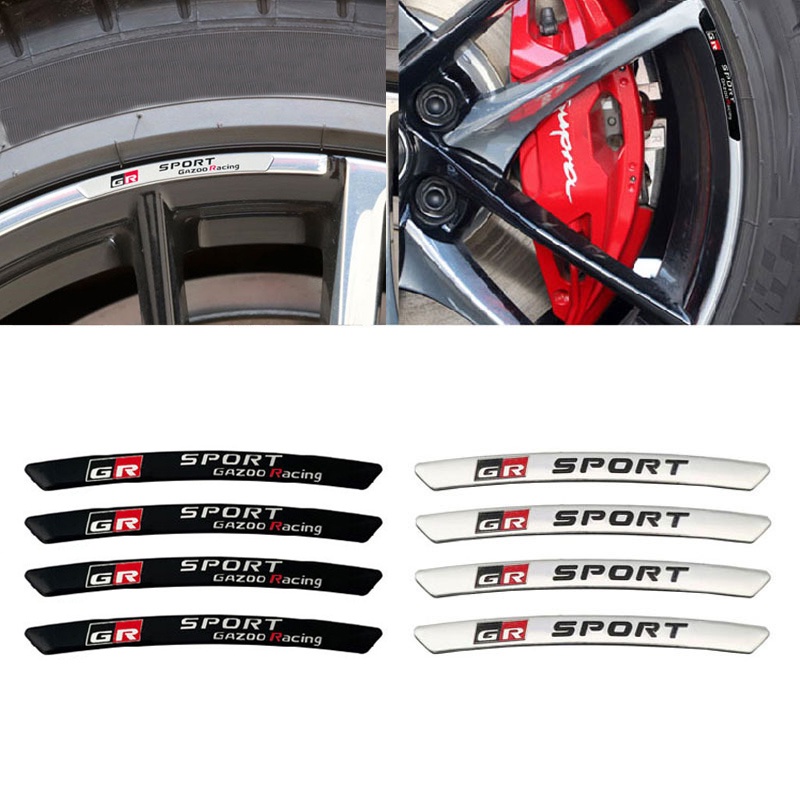 GR sport Gazoo Racing car wheel hub sticker rim decal for Toyota ...