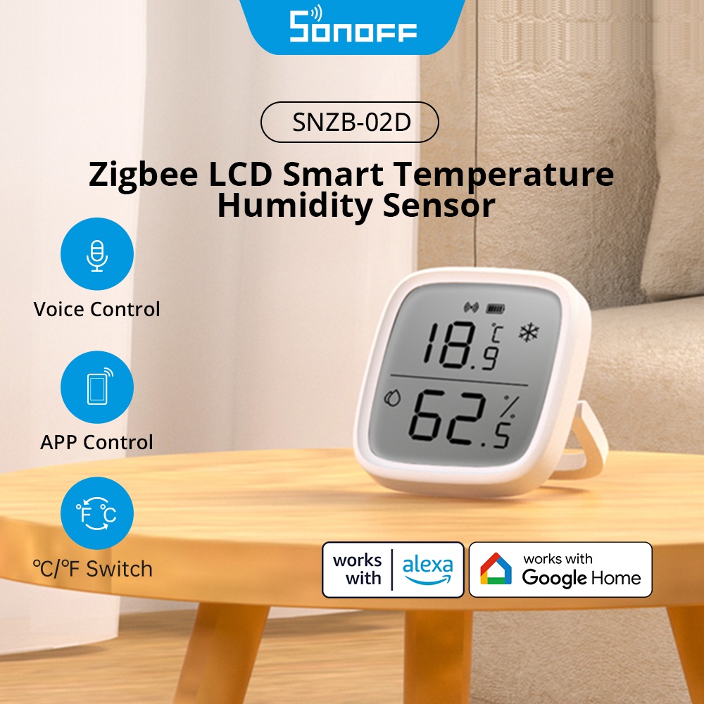 Sonoff SNZB-02D Zigbee Màn Hình LCD Cảm Biến Nhiệt Độ Và Độ Ẩm Thông ...