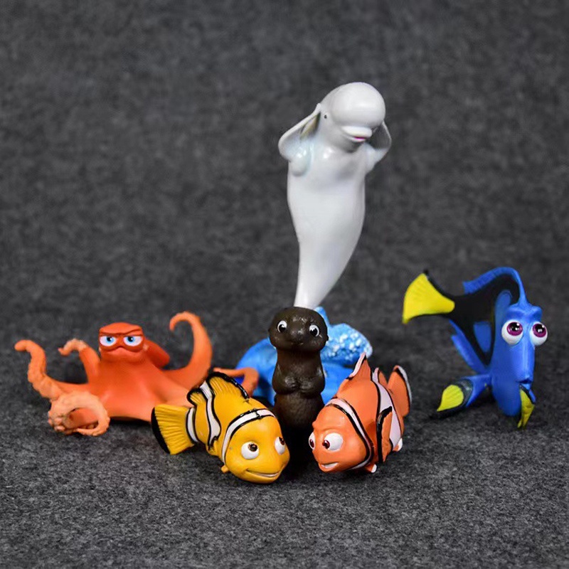DISNEY Set 6 Mô Hình Mô Phỏng Nhân Vật Phim Finding Nemo Marlin Dory ...