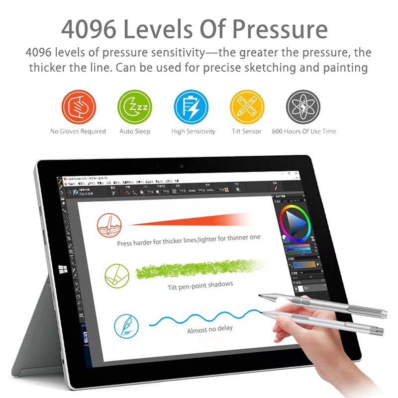 Bút stylus cho Microsoft Surface Pro8 Pro X Pro7 Pro6 Pro5 Pro4 Pro 3 Surface Go 1 2 Sách Máy ...
