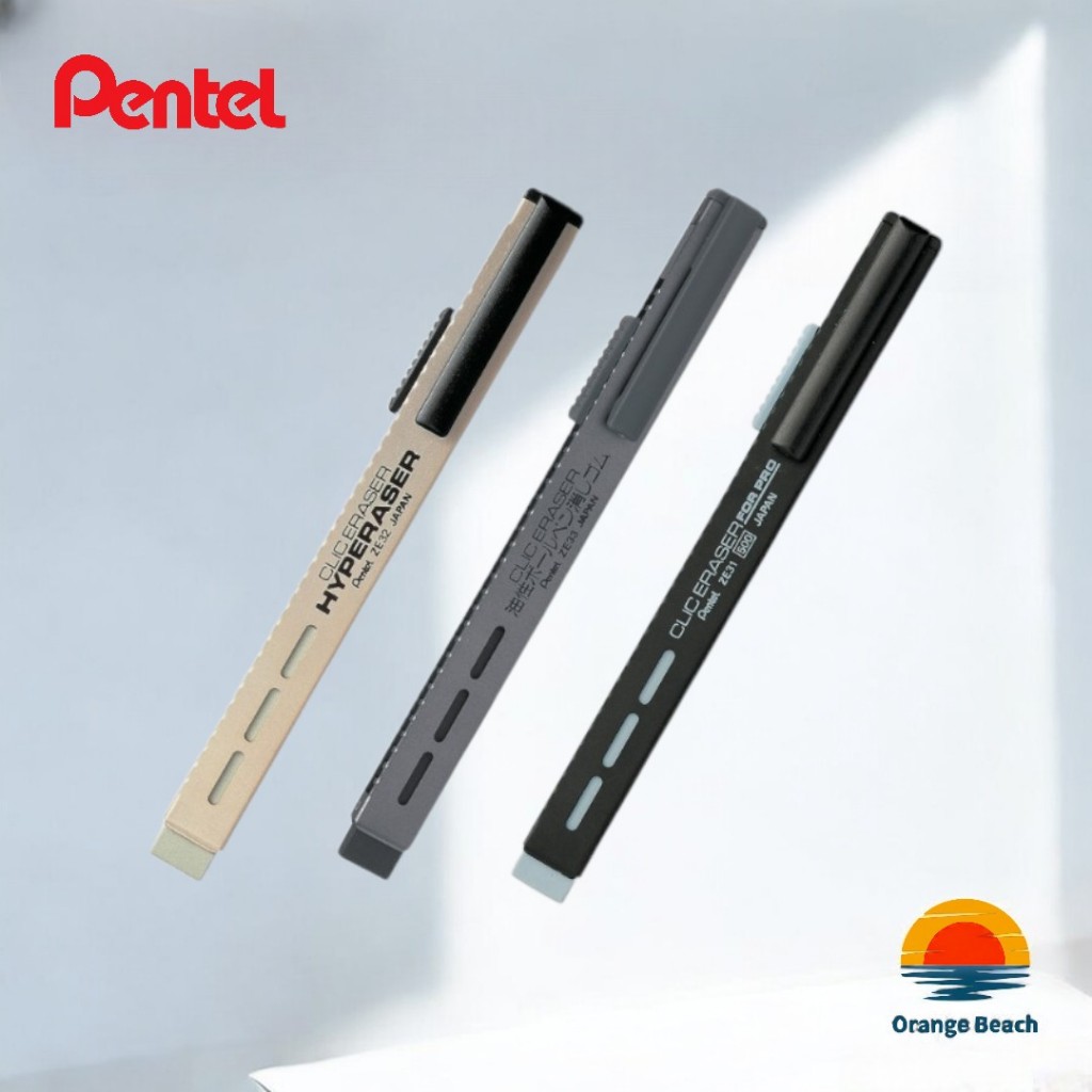 Pentel Tay Xoa Click Eraser/3 Loai/Xoa Muc But Bi XZE33/Hi-Polymer ZE32 ...
