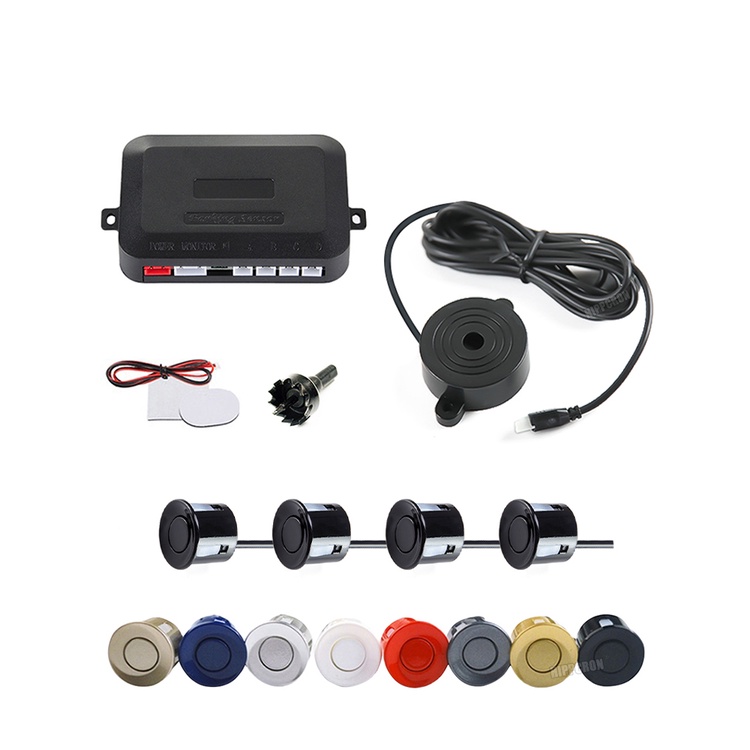 Car Parking Sensor 4 Sensors Buzzer 22mm Kit Reverse Backup Radar Sound