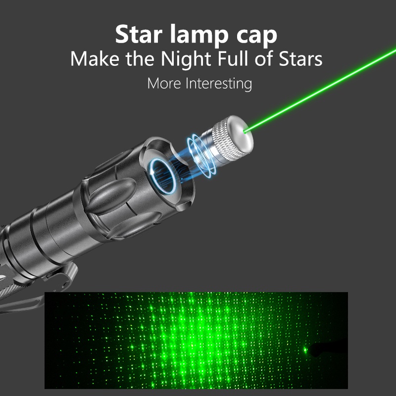 【20000m】Bút laser SMILING SHARK JG0715 màu xanh lá cây mạnh mẽ 18650 ...