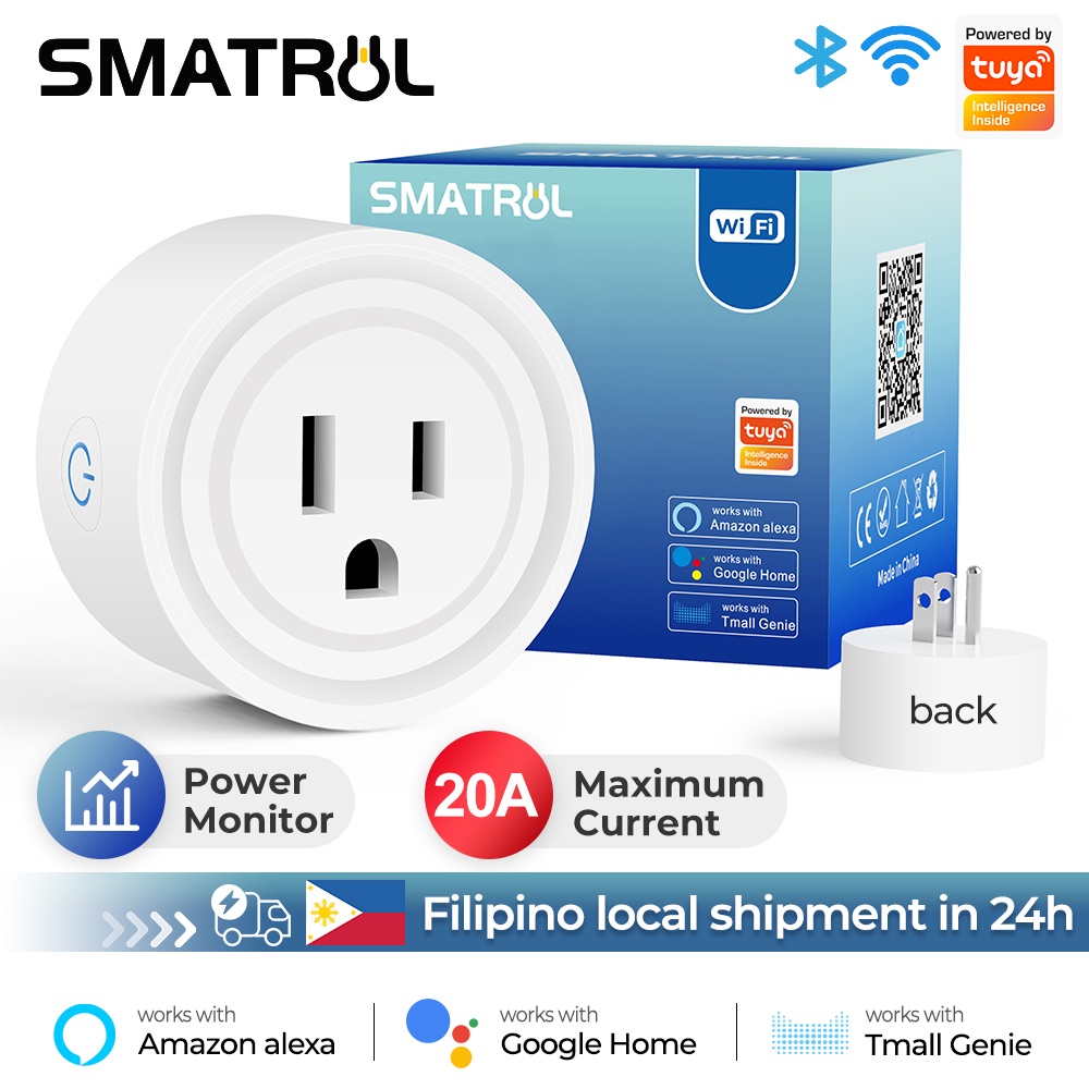 Smatrul 20A / 16A WiFi Cắm Thông Minh Tuya WiFi Ổ Cắm Adapter US Cắm Ổ Cắm Không Dây Ứng Dụng ...