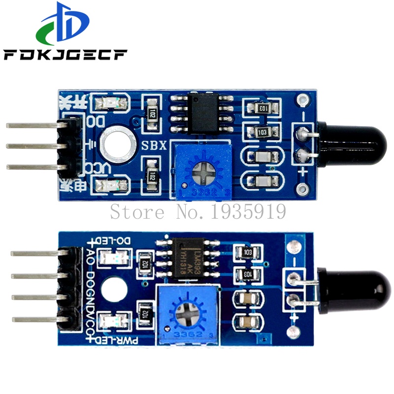 Mô-đun Cảm Biến Phát Hiện Lửa Hồng Ngoại LM393 3 Pin / 4 Pin IR Cho ...