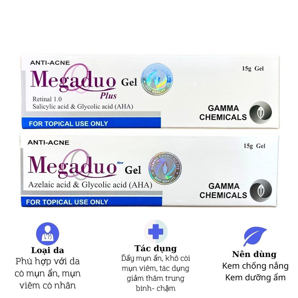 Megaduo 15g - Gel giảm mụn ẩn, giảm thâm, Megaduo Gel bản thường AHA và ...