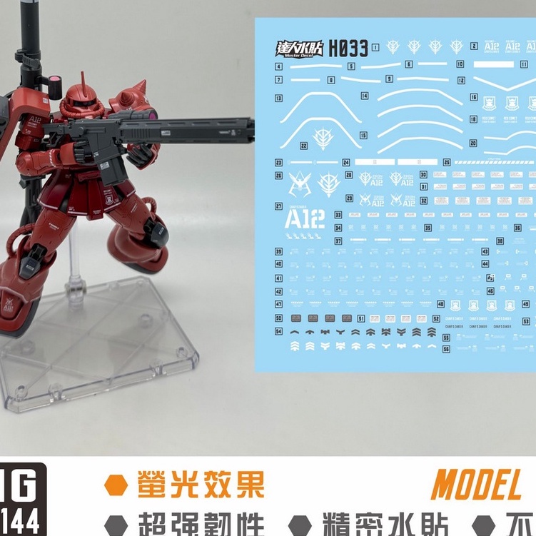 Decal trượt nước MASTER H033 HG GTO RED ZAKU II 2 | Shopee Việt Nam
