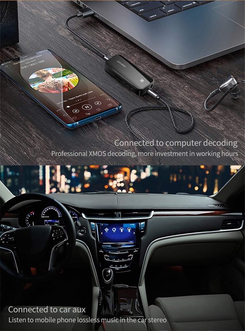 Thiết Bị Thu Phát Bluetooth 5.1 NFC Type C TF 3.5mm 2.5mm Aux Cho Xe Ô ...