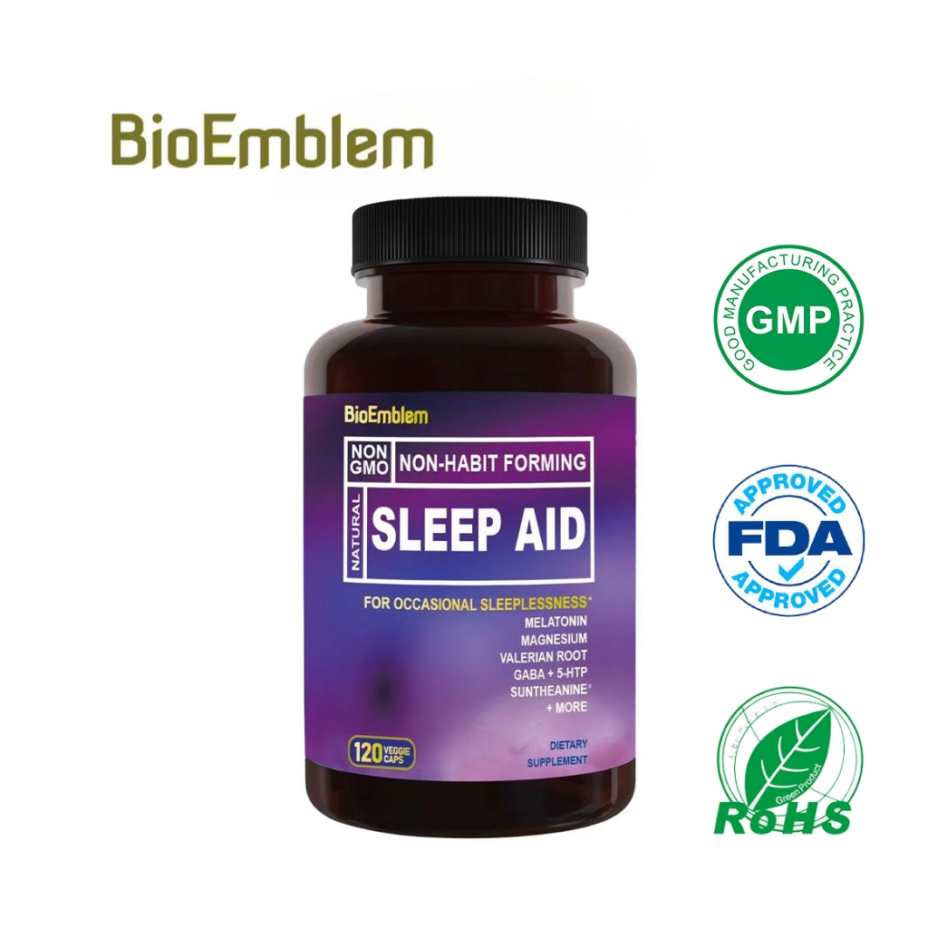 BioEmblem Thuốc hỗ trợ giấc ngủ tự nhiên với Melatonin Valerian Root ...