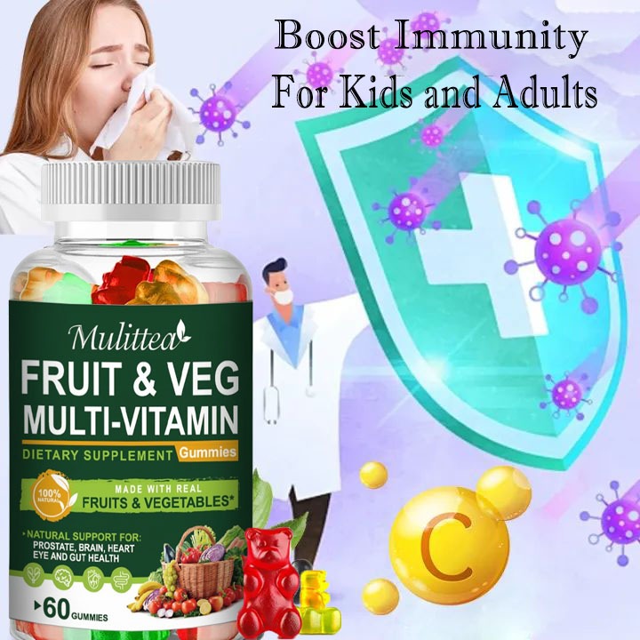 Mulittea Organic Complex Vitamin Complex Gummies Mixed-Flavor Balanced ...