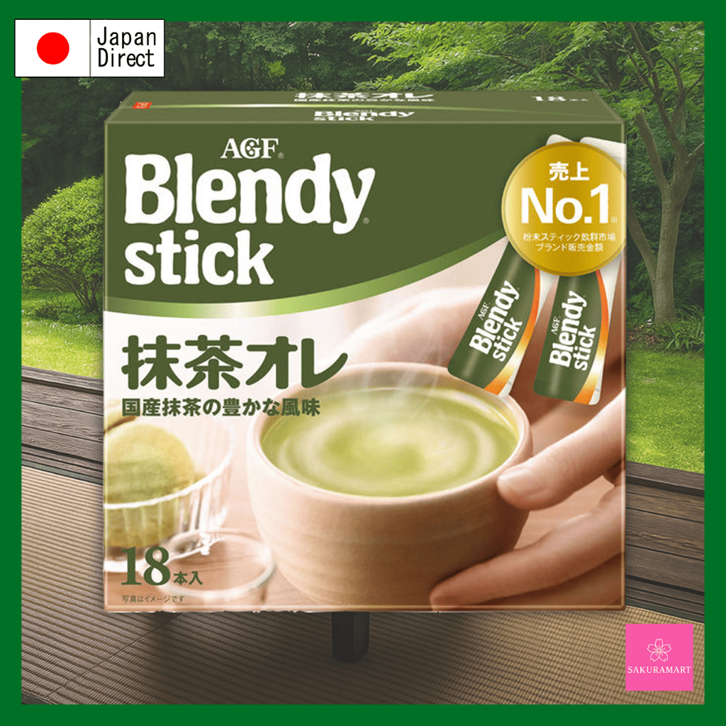 AGF Blendy Stick Matcha Au Lait – Japanese Green Tea with Milk (18 ...