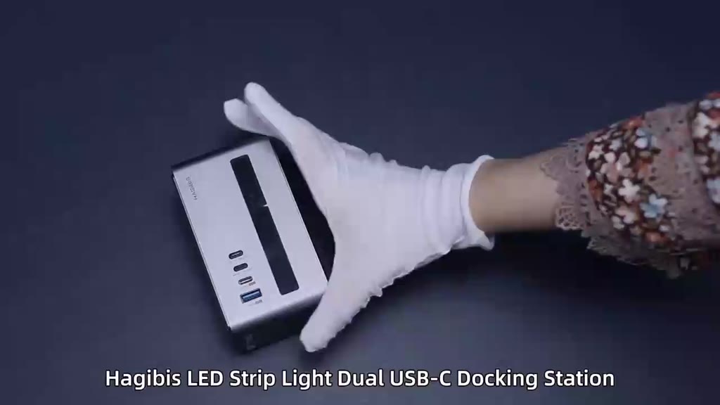 Hagibis Dual USB C Docking Station Ba màn hình LED Strip Light USB-C ...