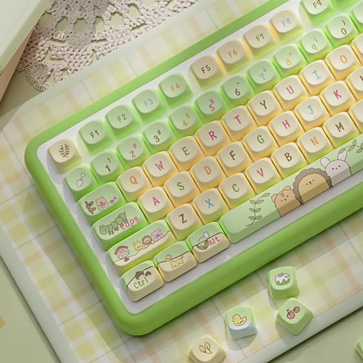 Laifen Keycap heo con màu hồng MOA chiều cao PBT keycap năm mặt thăng ...