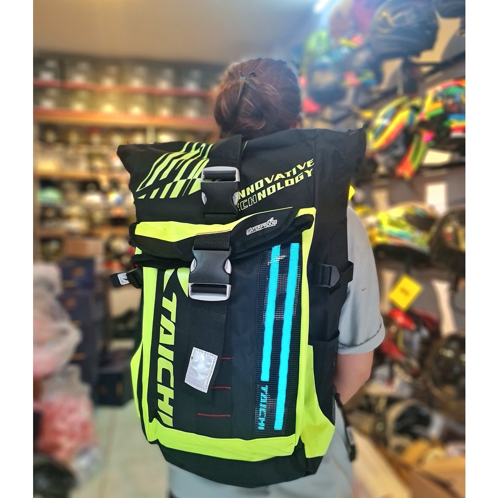 Balo Chống Nước Taichi RSB272 Màu Xanh Dạ Quang Có Đèn Led Đi Đêm 3 Chế Độ | Shopee Việt Nam