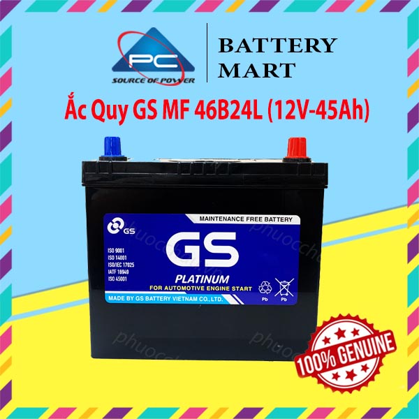 Bình Ắc Quy 12V-45Ah, Ắc Quy Ô Tô GS MF 46B24L/R/LS | Shopee Việt Nam