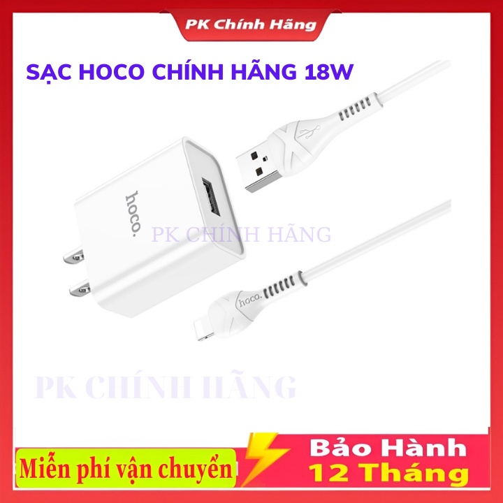 Bộ sạc nhanh Hoco C81 USB Lightning sạc nhanh 2.1A, thích hợp với dòng iPhone/iPad/Android., dây ...