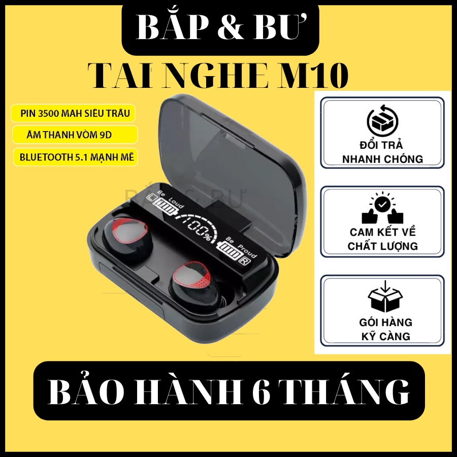 Tai Nghe Bluetooth M10 Pro Tai Nghe Không M10 Pro Phiên Bản Nâng Cấp Pin Trâu, Nút Cảm Ứng Tự ...