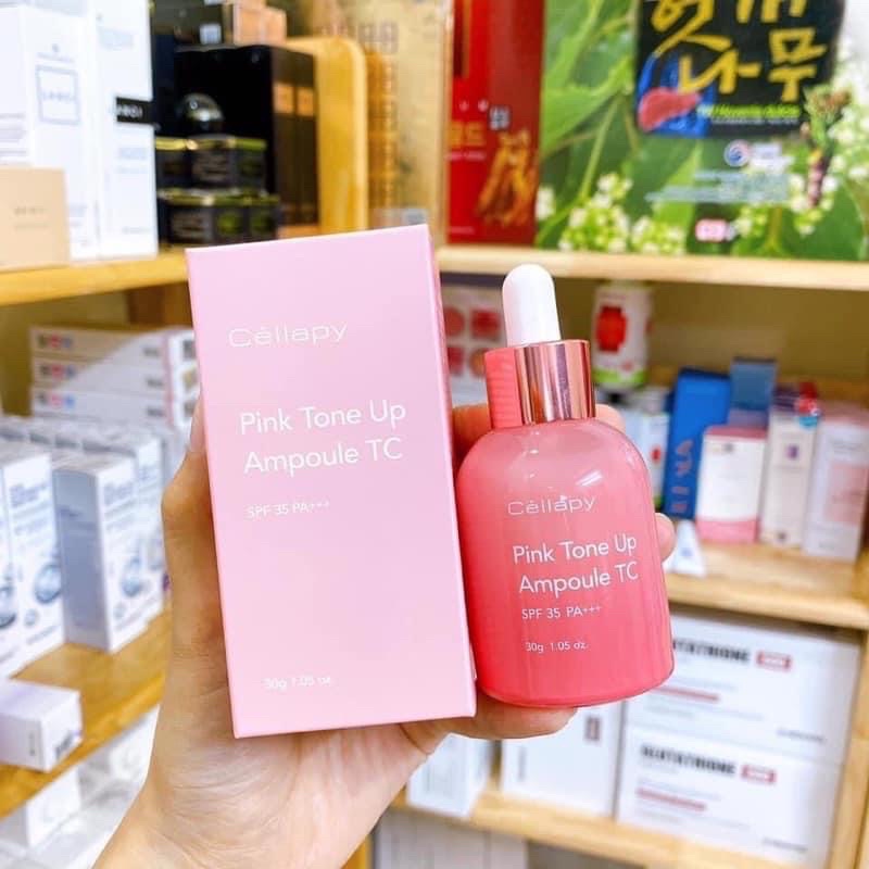 Serum 𝗖𝗘𝗟𝗟𝗔𝗣𝗬 𝗣𝗶𝗻𝗸 𝗧𝗼𝗻𝗲 𝘂𝗽 𝗔𝗺𝗽𝗼𝘂𝗹𝗲 𝗦𝗣𝗙 𝟱𝟬+ 𝗣𝗔++++ | Shopee Việt Nam